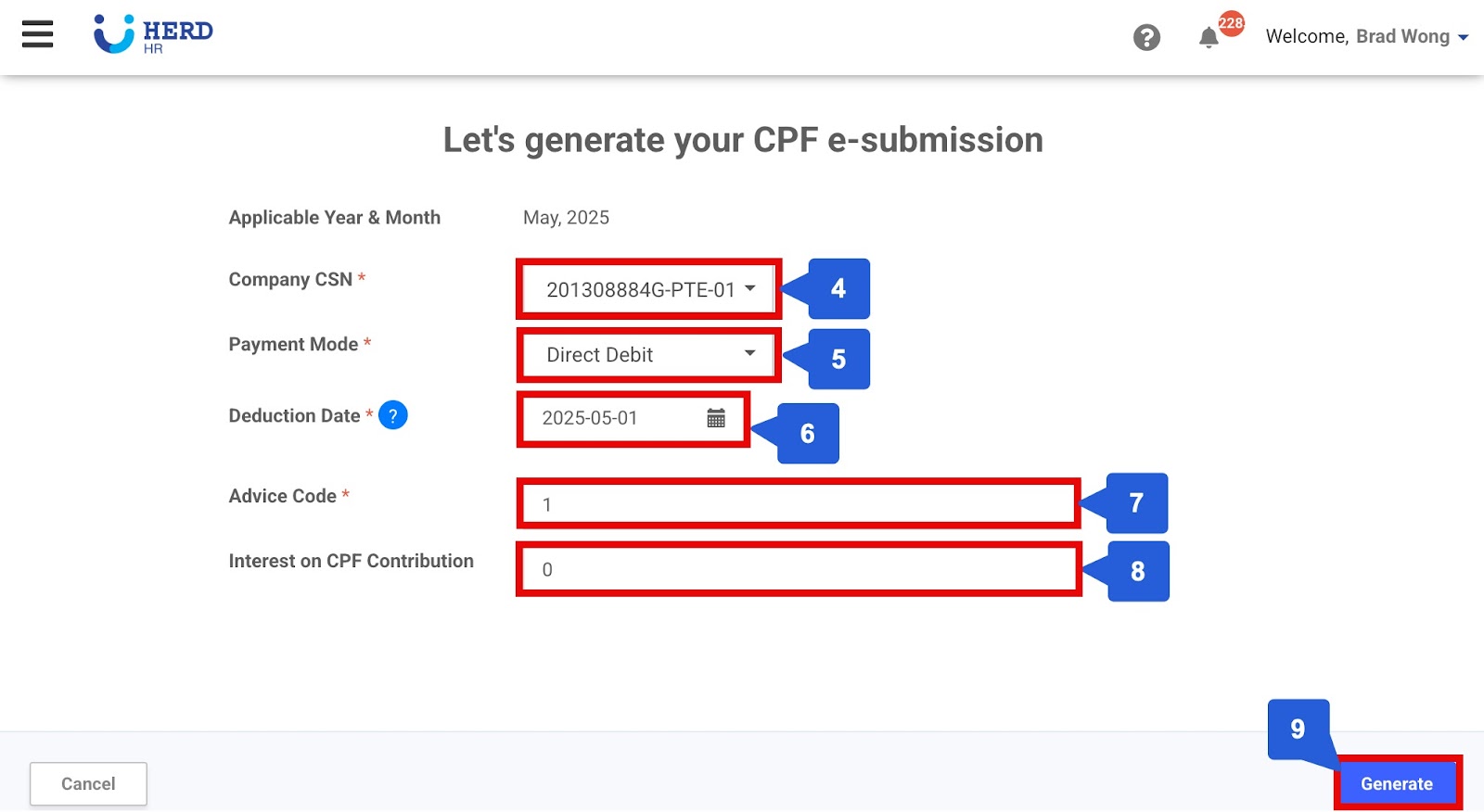 SG 7.9: How to perform CPF E-Submission – HerdHR